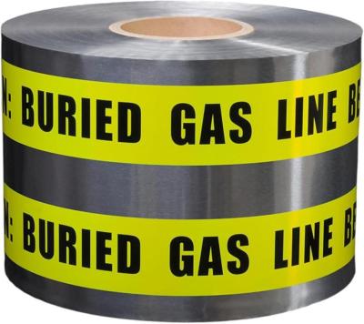 China Custom Printed Logo Aluminium Foil Coated PE Underground Detectable Marking Tape Warning tape Barrier Tape for sale