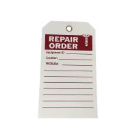 China Custom Waterproof PVC Repair Order Hang Tag with Film Lamination for Industrial Safety for sale
