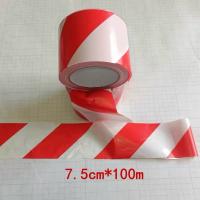 China Custom Printed Logo Red and White Safety Warning Tape PE Non-Adhesive Barrier Tape for Construction Sites for sale