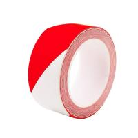 China Custom Printed Logo Red and White Safety Warning Tape PE Non-Adhesive Barrier Tape for Construction Sites for sale