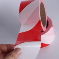 China Custom Printed Logo Red and White Safety Warning Tape PE Non-Adhesive Barrier Tape for Construction Sites for sale