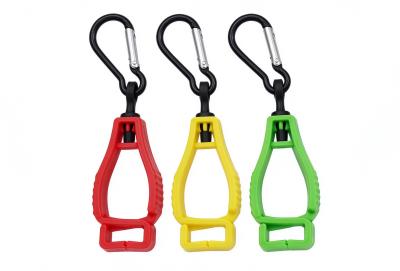 China Multi Color Plastic Glove Clip with Carabiner Hook, Safety Work Glove Holder Keeper for Construction Worker for sale