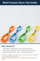 China Multi Color Plastic Glove Clip with Carabiner Hook, Safety Work Glove Holder Keeper for Construction Worker for sale
