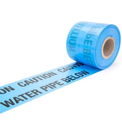 China Custom Printed Logo Warning Tape Blue Color PE Coded Durable Non-Detectable Underground Warning Tape for Construction Safety and Utility Marking for sale