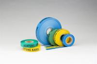 China Custom Printed Logo Warning Tape Blue Color PE Coded Durable Non-Detectable Underground Warning Tape for Construction Safety and Utility Marking for sale