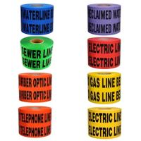 China Custom Printed Logo Warning Tape Blue Color PE Coded Durable Non-Detectable Underground Warning Tape for Construction Safety and Utility Marking for sale