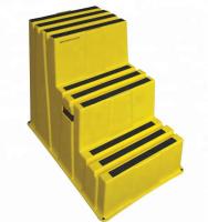 China Stackable 3 Tires Plastic Step Stool With Non Slip Mat for sale