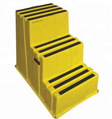China Stackable 3 Tires Plastic Step Stool With Non Slip Mat for sale