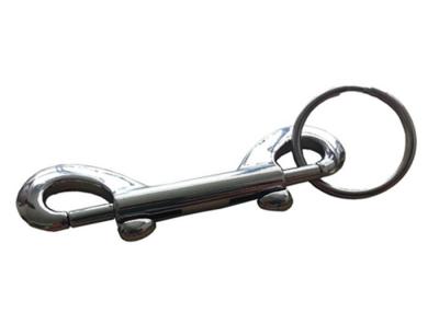 China Bolt Snap Split Key Rings Silver Color Rust - Resistant With Key Holder for sale