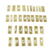 China Factory Outdoor Yellow Brass Interlocking Stencils 1.5inch Character Height for sale