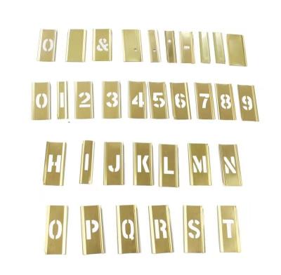 China Factory Outdoor Yellow Brass Interlocking Stencils 1.5inch Character Height for sale