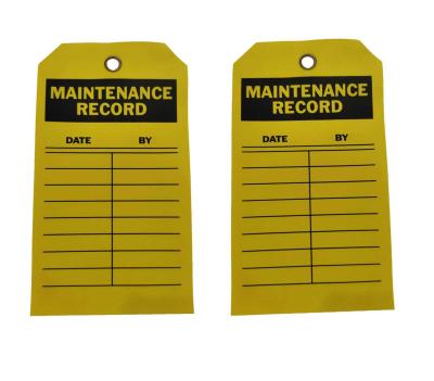China Polyester Maintenance Record Plastic Safety Tag Accident Prevention for sale