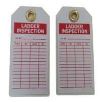 China 5 3/4inx3in Polyester Ladder Inspection Plastic Safety Tag SGS Approval for sale