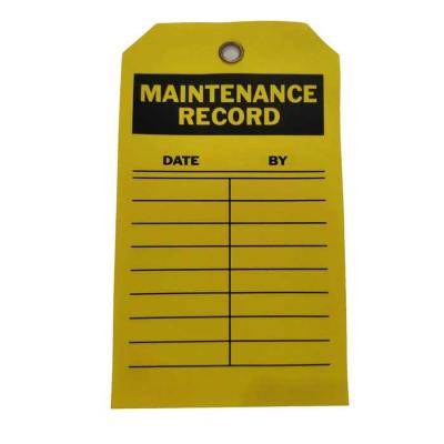China Custom Polyester Maintenance Record Tags , 7x4in Ladder Inspection Tags for sale