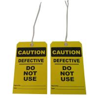 China Height 7 In Width 4 In Lockout Plastic Safety Tag Yellow Cardstock Caution Tag for sale