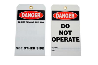 China 25pcs Cardstock Danger Do Not Operate Tag See Other Side Sign Header Dange for sale