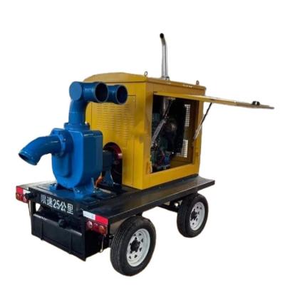 China Self-Priming Mobile Diesel Pump Truck with 1000 m³/h Flow Rate and 80m Head for Farm Irrigation and Emergency Water Supply for sale
