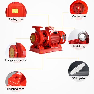 China XBD Horizontal Single-Stage Fire Pump 5-100 L/s Flow 0.32-1.59 MPa Pressure GB6245-2006 Certified for sale