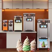China 15-20L/H 304 Stainless Steel Ice Cream Machine with 3 Flavor Capacity and 450W-1300W Power for sale