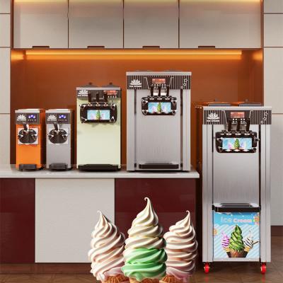 China 15-20L/H 304 Stainless Steel Ice Cream Machine with 3 Flavor Capacity and 450W-1300W Power for sale