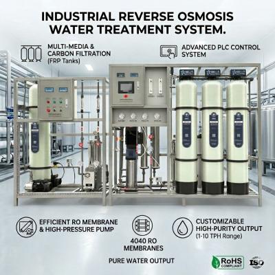 China Industrial RO Water Treatment System Seawater Desalination 18.2 MΩ·cm for sale