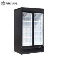 China 2/3 HP Glass Door Merchandisers R290 GAS Commercial Upright Fridge for sale