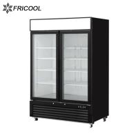 China 2/3 HP Glass Door Merchandisers R290 GAS Commercial Upright Fridge for sale