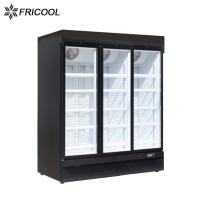 China CE ETL Single Temperature 3 Glass Door Merchandisers 280kg Freezer 280kg for sale