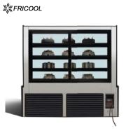 China Curved glass cake display fridge for bakery shop with CE/ETL for sale