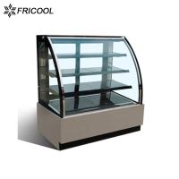 China Curved glass cake display fridge for bakery shop with CE/ETL for sale