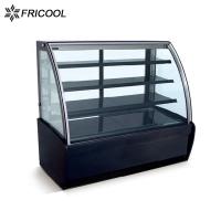 China Curved glass cake display fridge for bakery shop with CE/ETL for sale