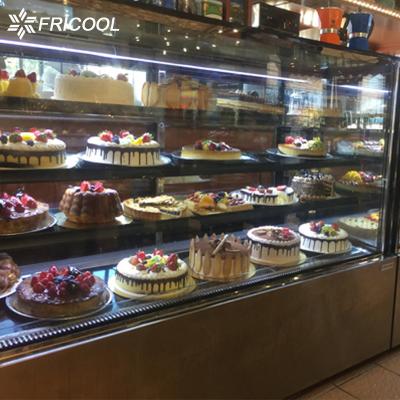 China Refrigerated glass door cake display case for bakery shop with CE/ETL for sale
