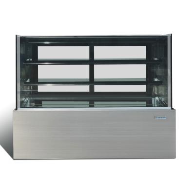 China Square Glass High Quality Luxury Refrigerated Cake Display Showcase for bakery shop with CE/ETL for sale
