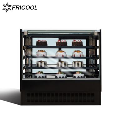 China High efficient refrigerant single arc glass door desktop display cake showcase with CE/ETL for sale