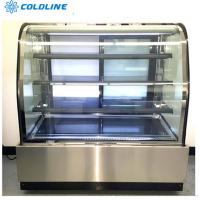 China Curved glass cake showcase display refrigerator and freezers bakery equipment with CE/ETL for sale