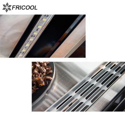 China 70L Refrigerated Bakery Display Case Sweet Dessert Curved Glass Fridge for sale