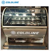 China Luxury Curved Glass Ice Cream Freezer Display with ETL&CE for sale