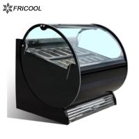 China Ice cream freezer curved glass bakery display cooler for bakery shop with CE/ETL for sale