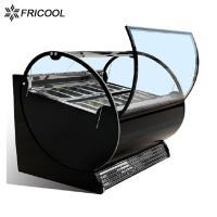 China Ice cream freezer curved glass bakery display cooler for bakery shop with CE/ETL for sale