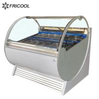 China 20pan refrigerated case ice cream cooler curved glass gelato display freezer case with CE/ETL for sale