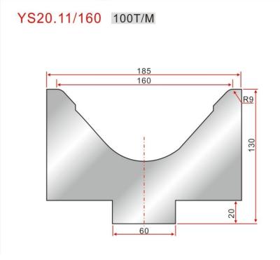 China YS20.11/160 88 Degree Amada Press Brake Die 160mm Press Brake V Die Opening for sale