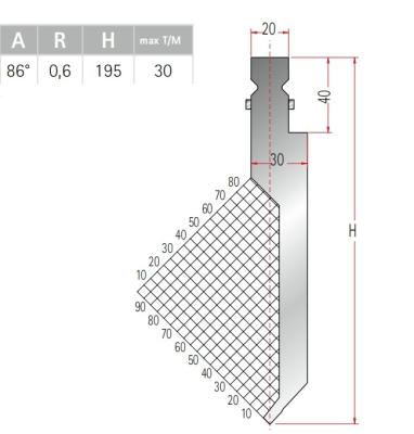 China 26mm Width Press Brake Punch For Sheet Metal Bending 0.02mm Precision for sale