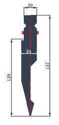 China WAL157.28.R1 European Type Press Brake Punch 28 Degree for sale
