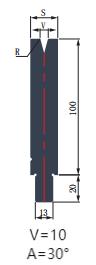 China LYNCCN WAY100.30 V10 30 Angle Single V Die Hydraulic Press Brake Tooling for sale