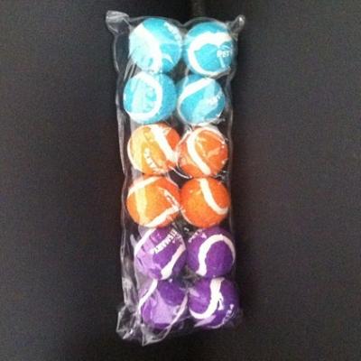 China 1.5 inch Mini Colored Pet Toy Tennis Ball with Custom Logo Printed for Dogs for sale