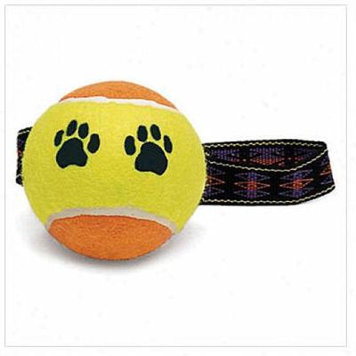 China 2.5 Inch Pet Tennis Ball with Rope String Polyester Felt Rubber Dog Toy for sale
