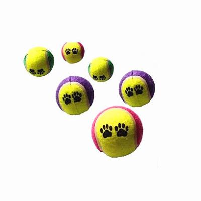 China Small Dog Tennis Tug Toy 2 Inch Ball with Leather Handle for Fetch and Tug Games for sale
