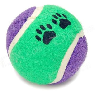 China 2.5 Inch Dog Ball for Small Dogs Durable Fetch Toy with Braided Leather Handle for sale