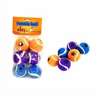 China Squeaky Ball Dog Toys Natural Rubber Pet Tennis Balls 5cm 7cm Custom Logo for sale