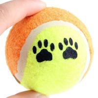China Natural Rubber Pet Tennis Ball 2.5 Inch Safe Dog Ball Custom Logo for sale